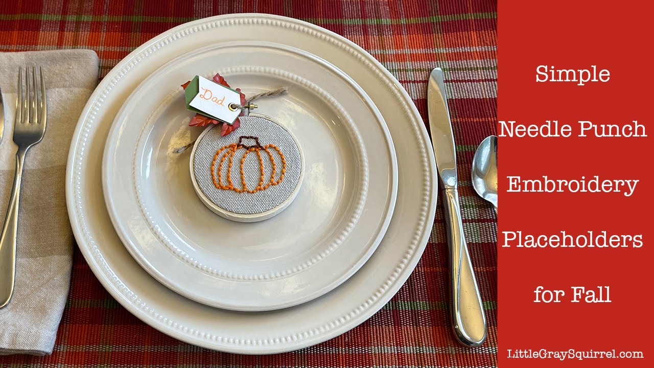DIY Simple Table Placeholders for Fall | Needle Punch Embroidery ...
