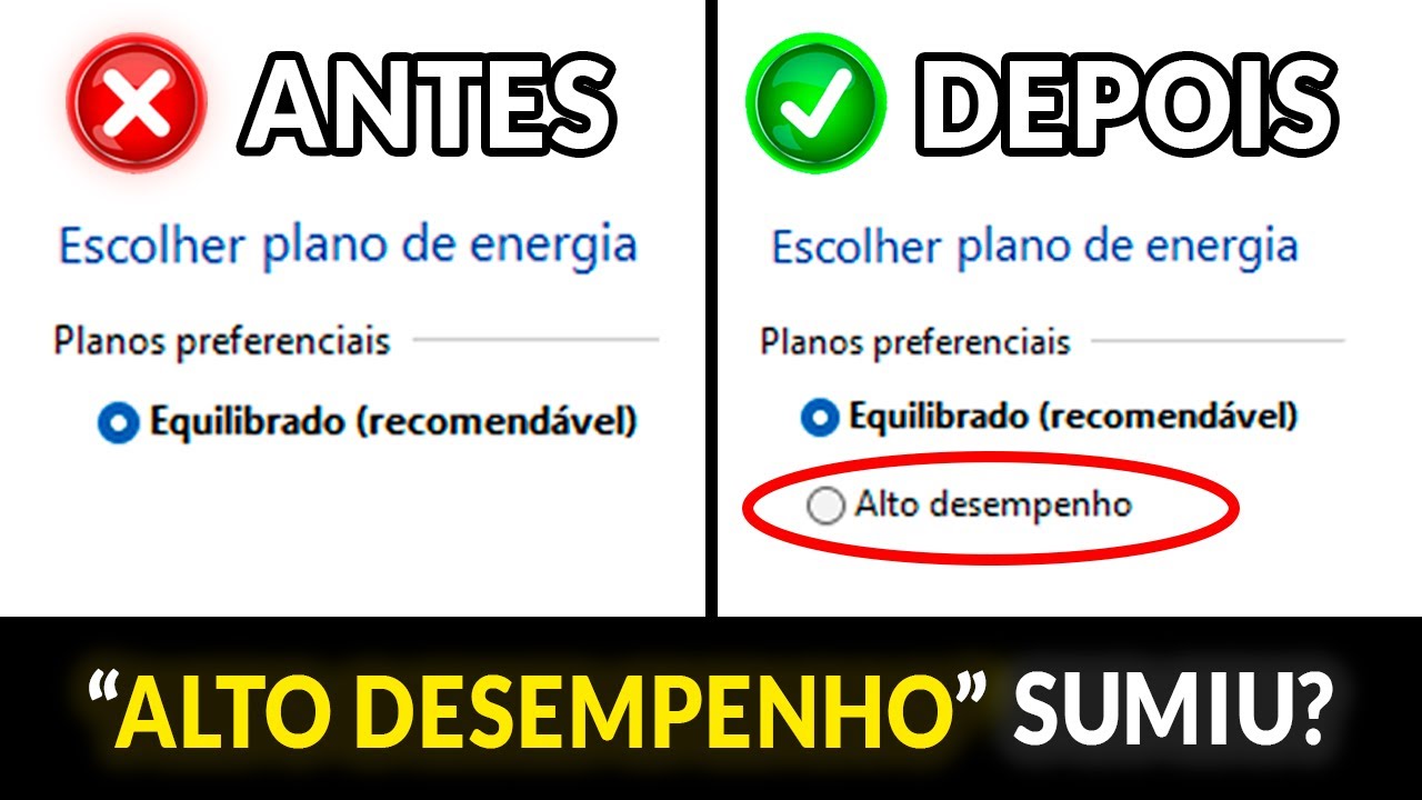 Plano de Energia “Alto Desempenho” ou “Desempenho Máximo” Não Aparece ...