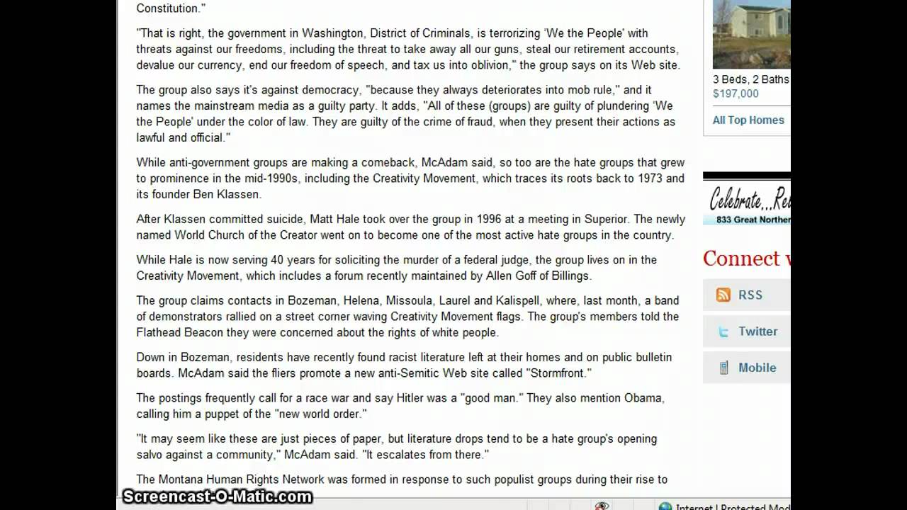 Propaganda: Rise in "Anti-Government, Hate Groups" - YouTube