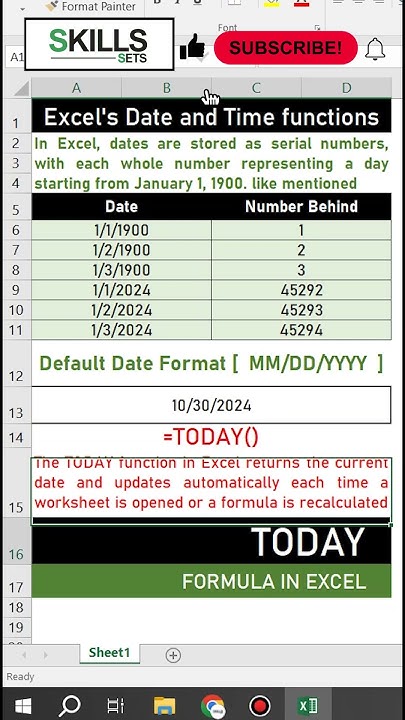 Excel Today Formula Excel Date And Time Functions Excelformula Excel Exceltips 6443