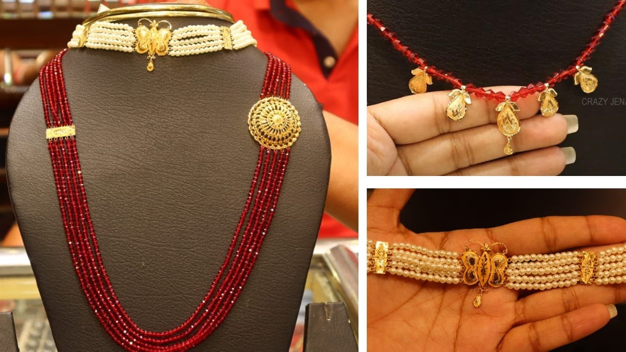 From 1Gram Pach Pata Necklace With Price || Gold Crystal Lohori & Pearl ...