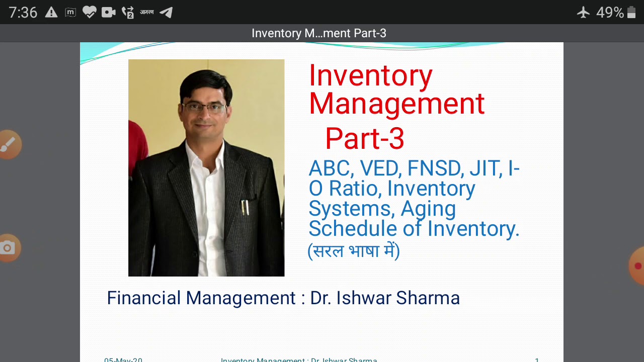 Inventory Management part-3, ABC analysis, VED Analysis, JIT System ...