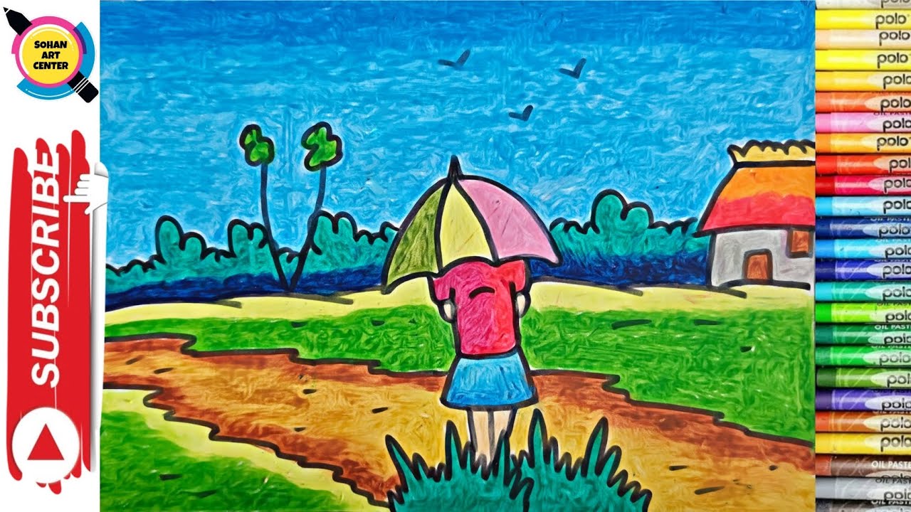 How to draw Rainey Day 🌧 || Step By Step || Easy Process ️ - YouTube