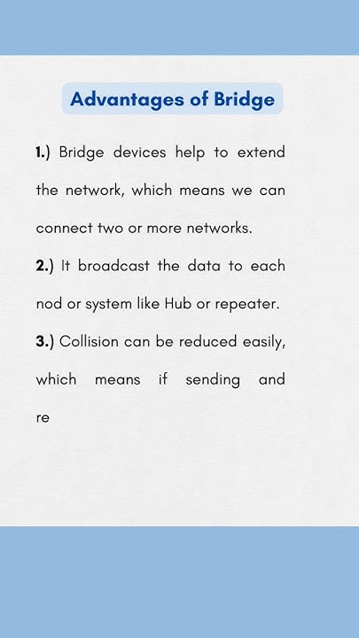Advantages of Bridge in computer | Computer Fundamentals | - YouTube