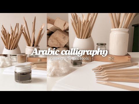 Arabic Calligraphy for beginners | testing different pens, how to use bamboo Qalam