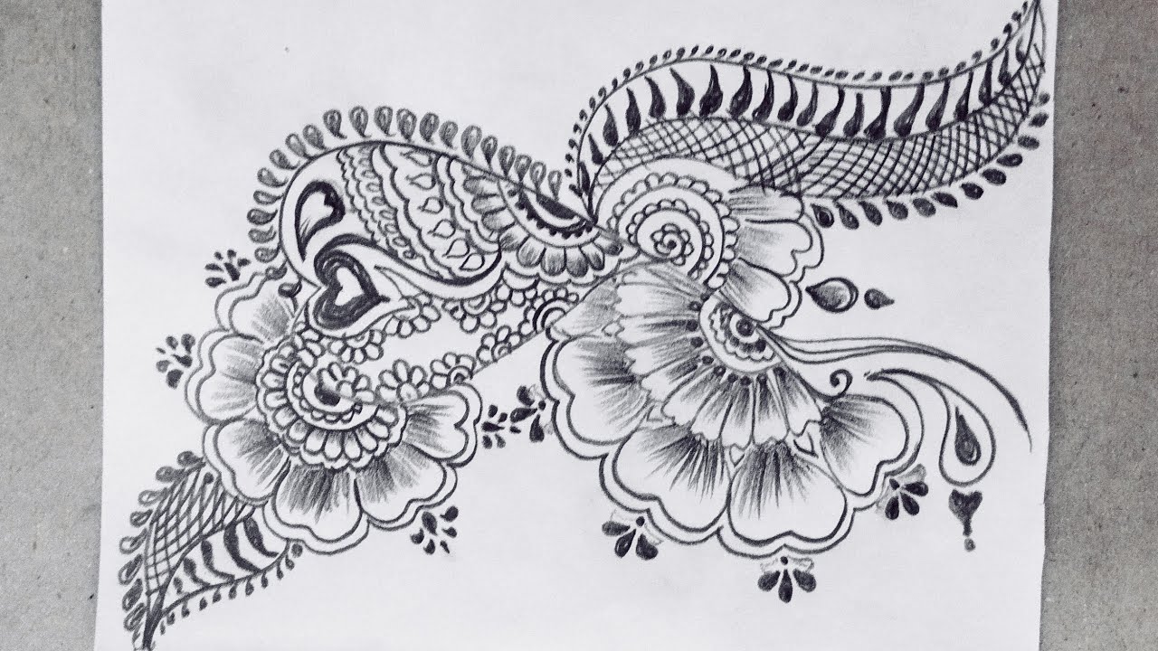 How to draw a design step by step || Pencil sketch for biggner - YouTube