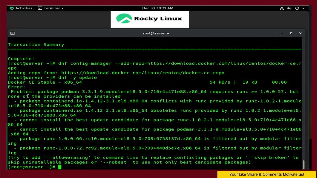 Rocky Linux 8 - Installing Docker and Docker-Compose - YouTube