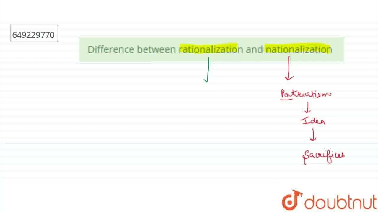 \nDifference between rationalization and nationalization\n | CLASS 12 | WEB QUESTIONS | SOCIAL S ...