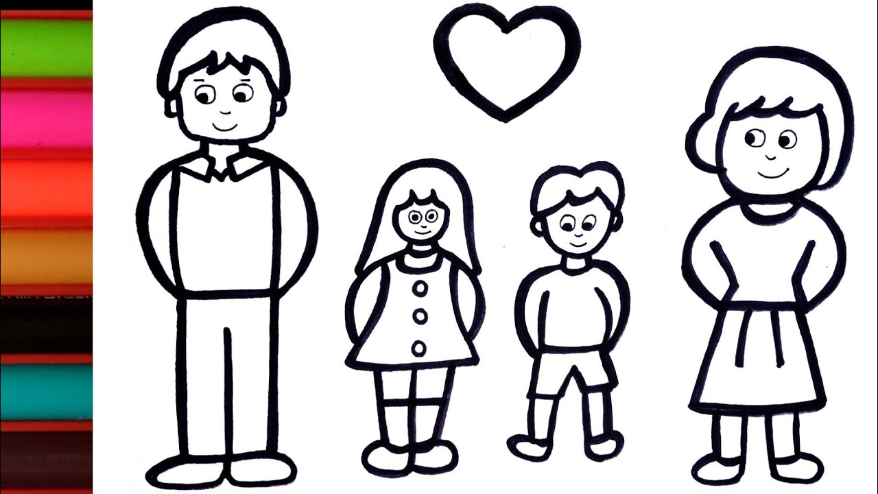 FAMILY DRAWING, Coloring and Painting for kid's & Toddlers | Let's Draw ...
