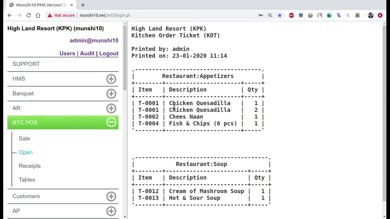 Restaurant POS and KOT printing - YouTube