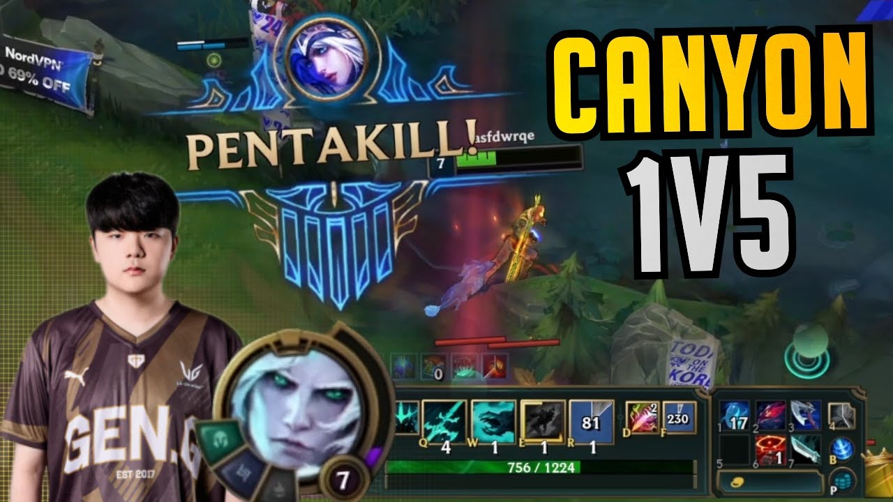 GEN Canyon 1v5 Viego PENTA | EUW Grandmaster - KR Pros in EUW SoloQ ...