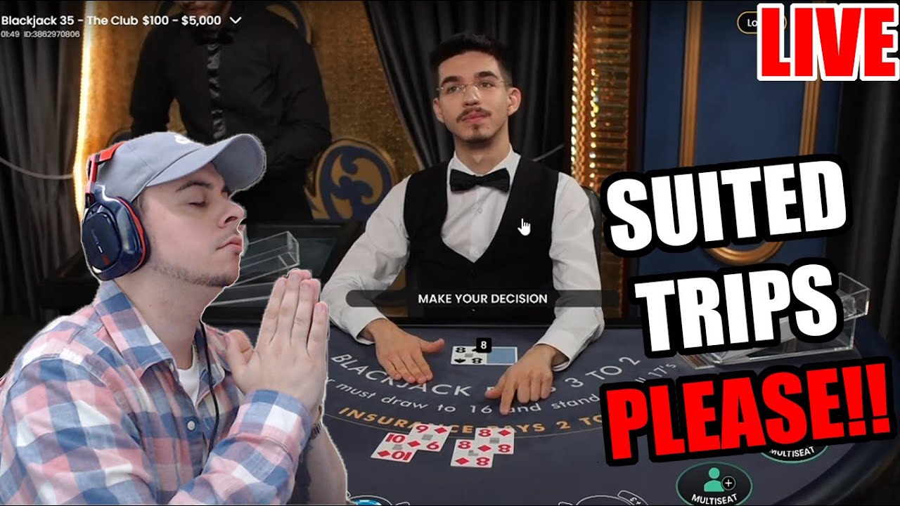BlackJack With The Boys !! Begging For Suited Trips !! - YouTube