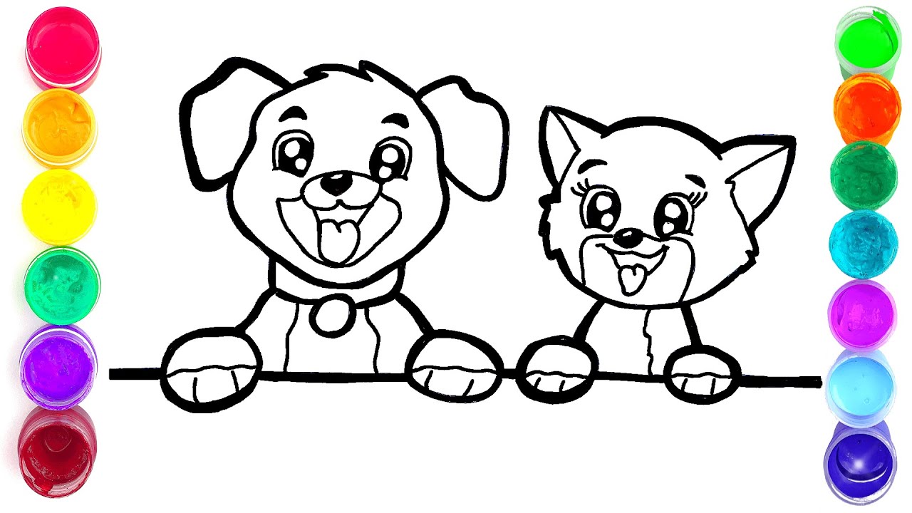 How to Draw a Cat and Dog | Learning Step By Step - YouTube
