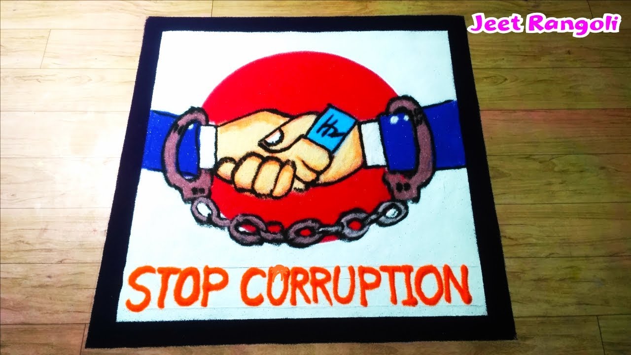 Competition rangoli. Topic - Stop corruption. Rangoli for competition ...