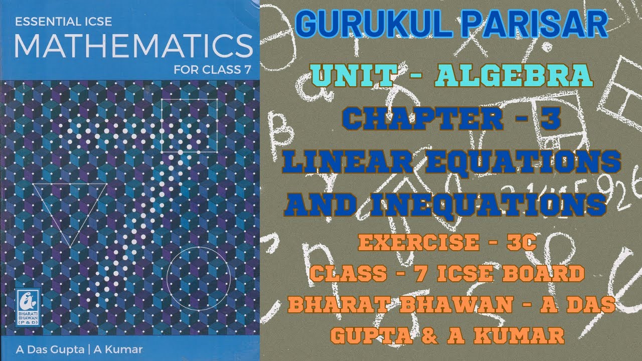 LINEAR EQUATIONS AND INEQUATIONS EX 3C BHARATI BHAWAN CLASS 7 linear-equations-and-inequations-ex-3c-bharati-bhawan-class-7