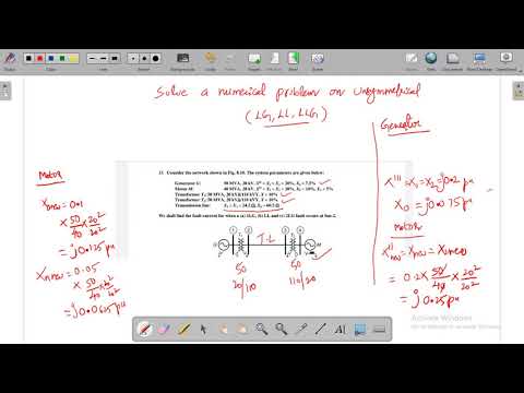 Numerical Problem on Unsymmetrical Fault Analysis ( LG , LL and LLG) - YouTube