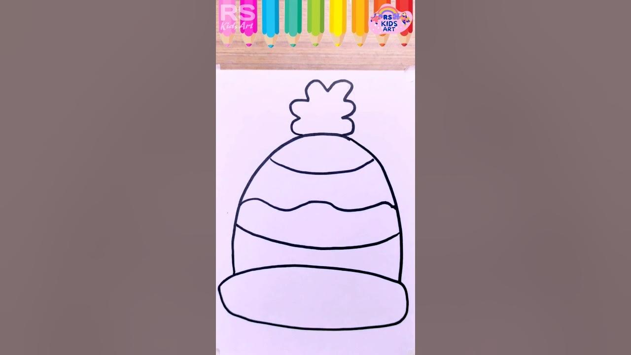 Winter Hat Drawing | How To Draw Winter Hat Drawing for kids #art # ...