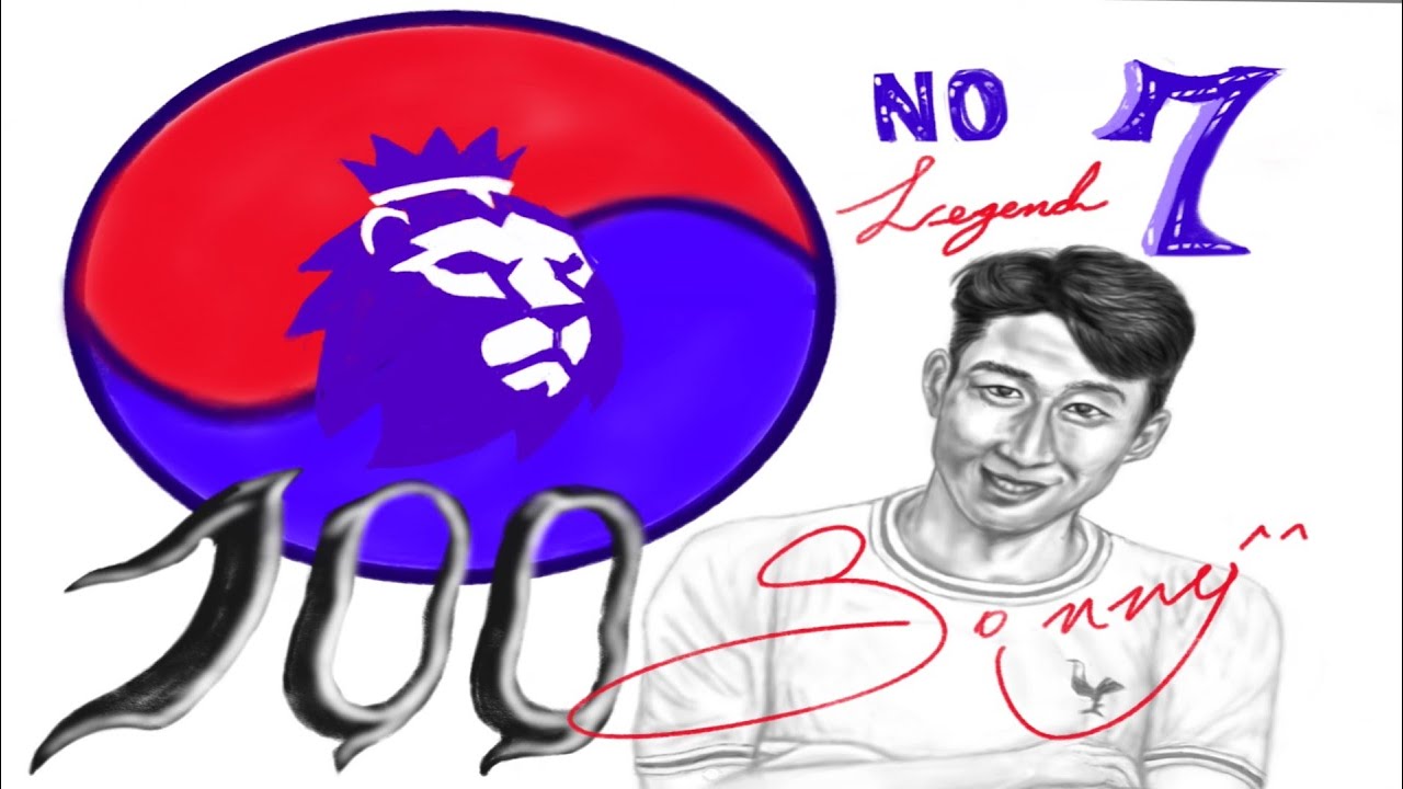 EPL 100호골 돌파! 레전드 손흥민 선수 드로잉!! : Drawing Super sonny! : Son heung min of the south Korea. - YouTube