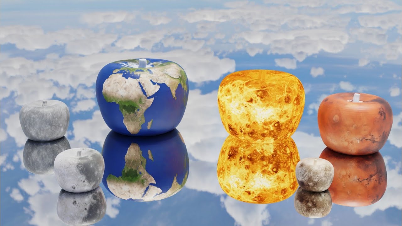 Apple planet bouncing | Solar System Planet Size Comparison 3D - YouTube