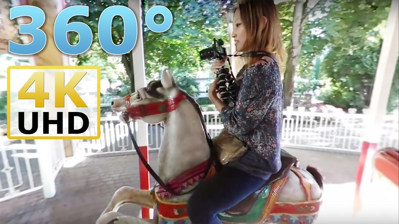 360° VR 4K Carousel Karussell at Theme Park - YouTube
