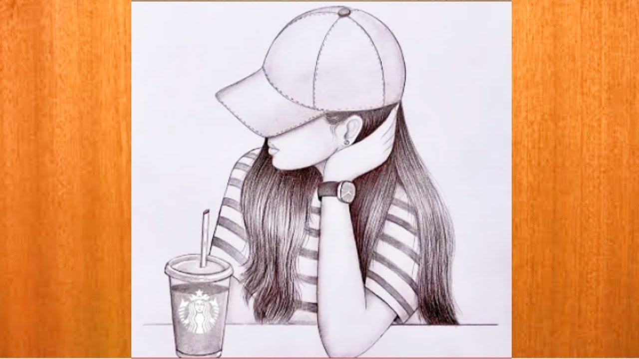 How to draw a girl with cap | Girl drawing easy step by step ...