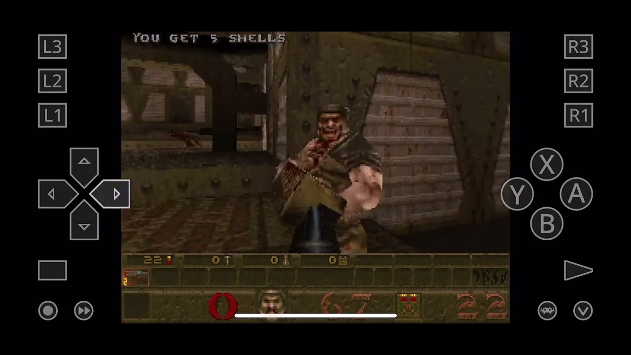 TyrQuake iOS RetroArch Gameplay [it’s very hard to play with the turn ...