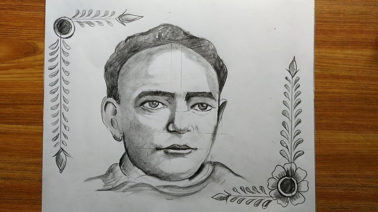 vidyasagar drawing easily,ishwar chandra vidya sagar painting by pencil ...