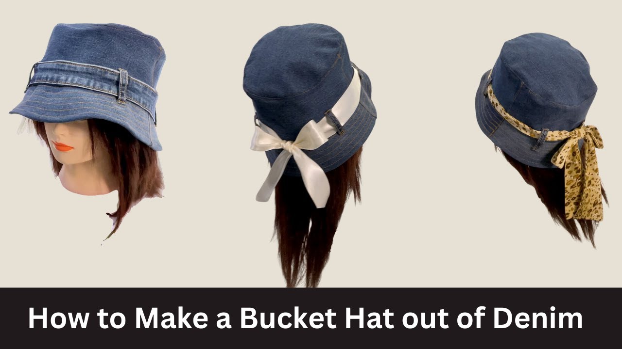 DIY Denim Bucket Hat with Pattern - YouTube