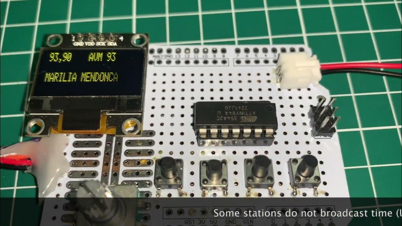 Monitoring RDS information with RDA5807, ATTINY84 and PU2CLR RDA5807 Arduino Library - YouTube