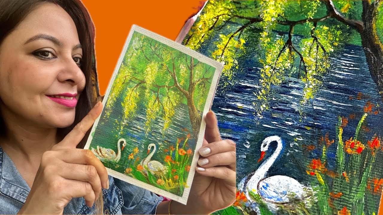 EASY PAINTING TUTORIAL FOR BEGINNERS|HOW TO MAKE ACRYLIC PAINTING| HOW ...