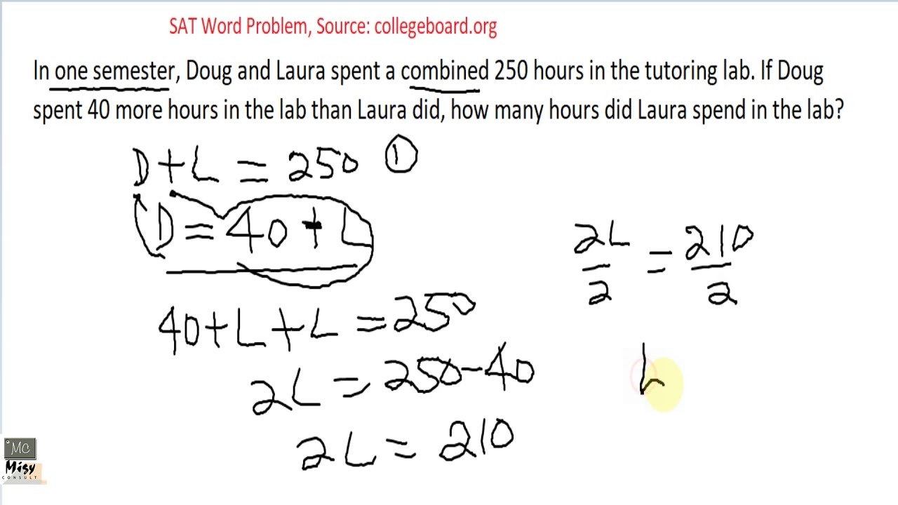 SAT Word Problem YouTube SAT Word Problem YouTube