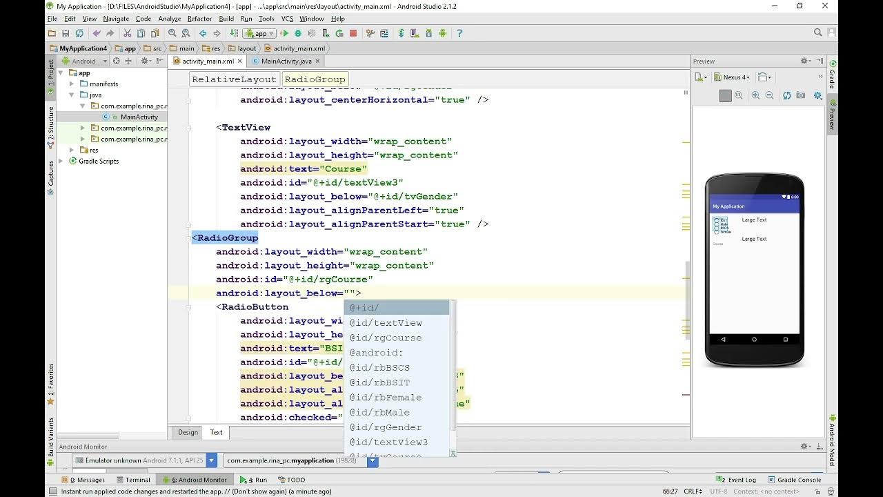 Radiobutton and Checkbox in Android Studio - YouTube
