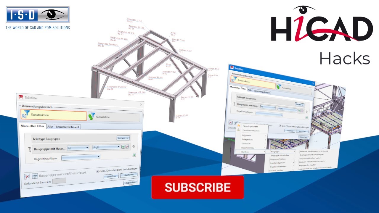 HiCAD Hacks: So geht Suche heute: Effizient finden in HiCAD - YouTube