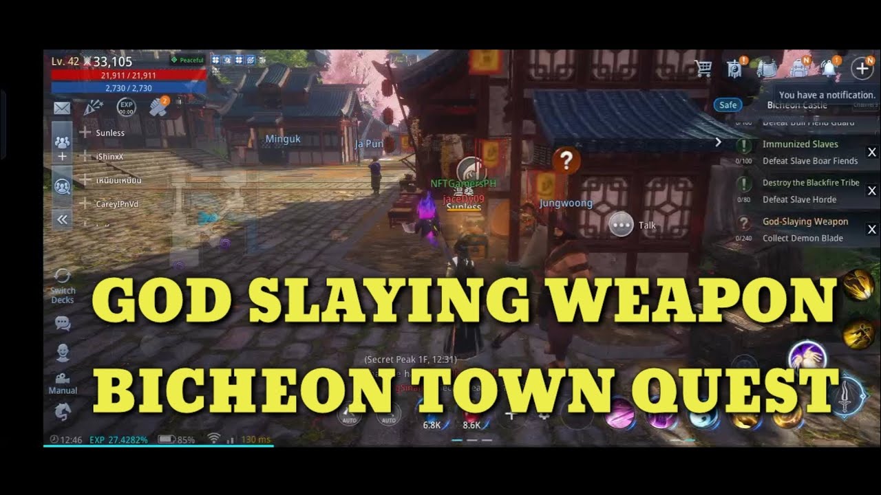 GOD SLAYING WEAPON MIR4 BICHEON TOWN QUEST - YouTube
