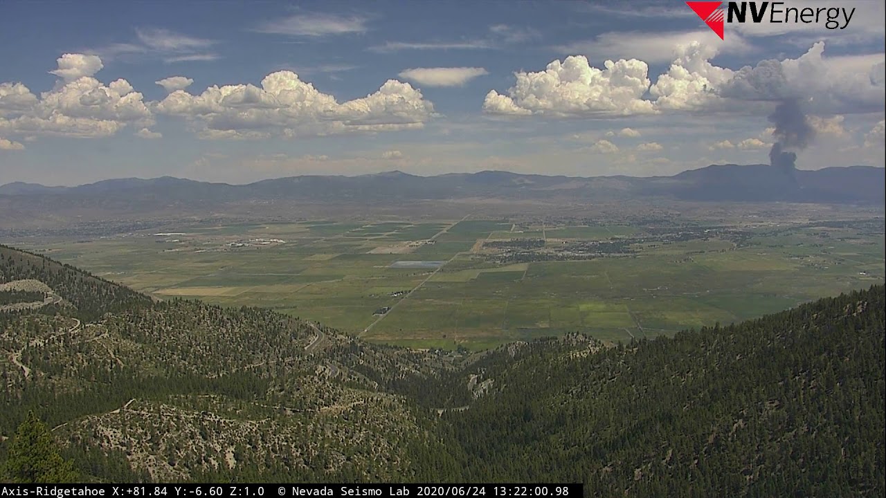 Rapidly developing Monarch Fire as seen from Ridge Tahoe ALERTWildfire ...