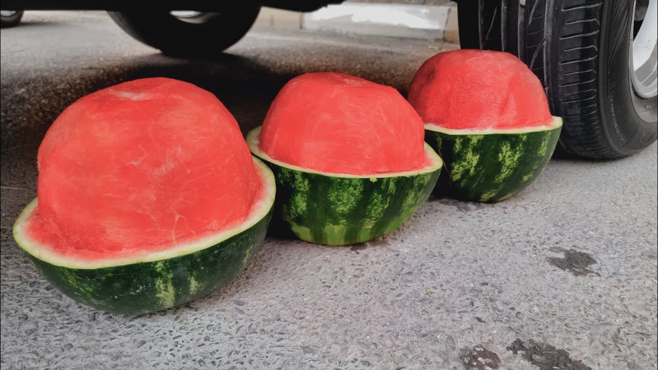 Experiment: Car vs Melon. Crushing Crunchy & Soft Things by Car! - YouTube