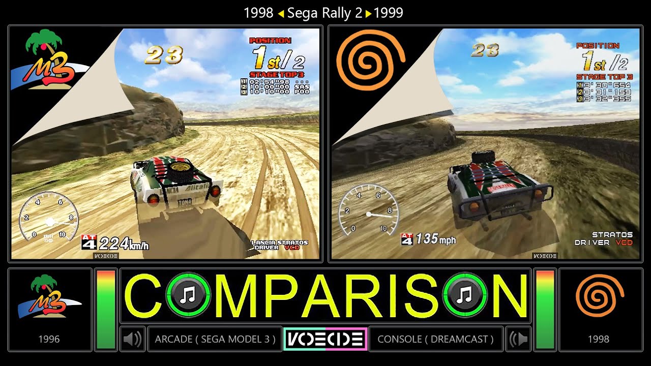 Sega Rally 2 (Arcade vs Dreamcast) Side by Side Comparison - YouTube