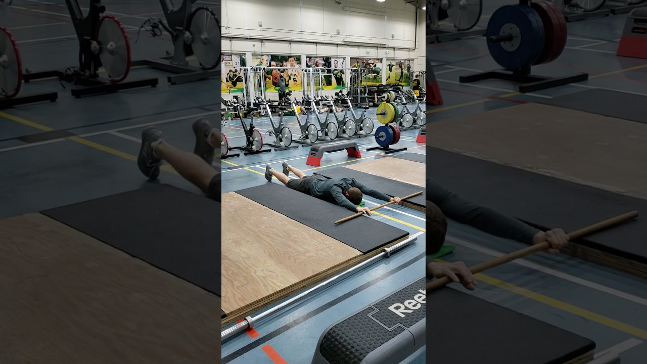 Prone Overhead Dowel Lift Off Press - YouTube