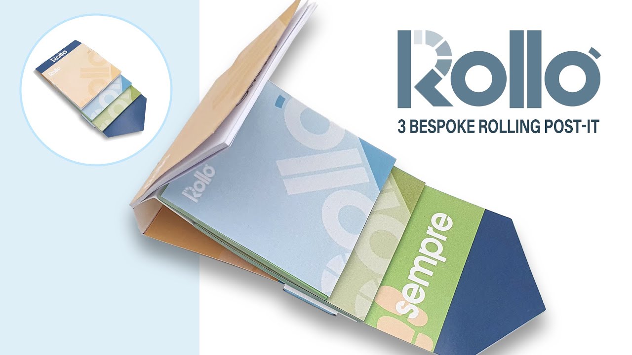 Rollò brand reminder: 3 rolling post-it - Made in Italy - YouTube