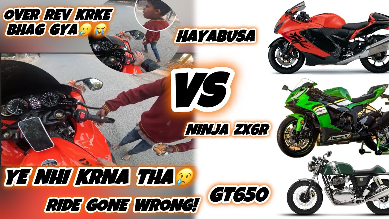 Hayabusa vs Ninja vs RE GT 650 Republic Day Ride gone wrong😢👮 #battle #ninja #gt650 - YouTube