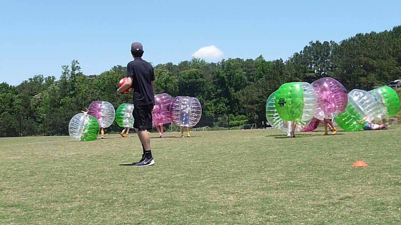 2016 NASA Tophat Family Fun Day: Bubble Soccer teams - YouTube