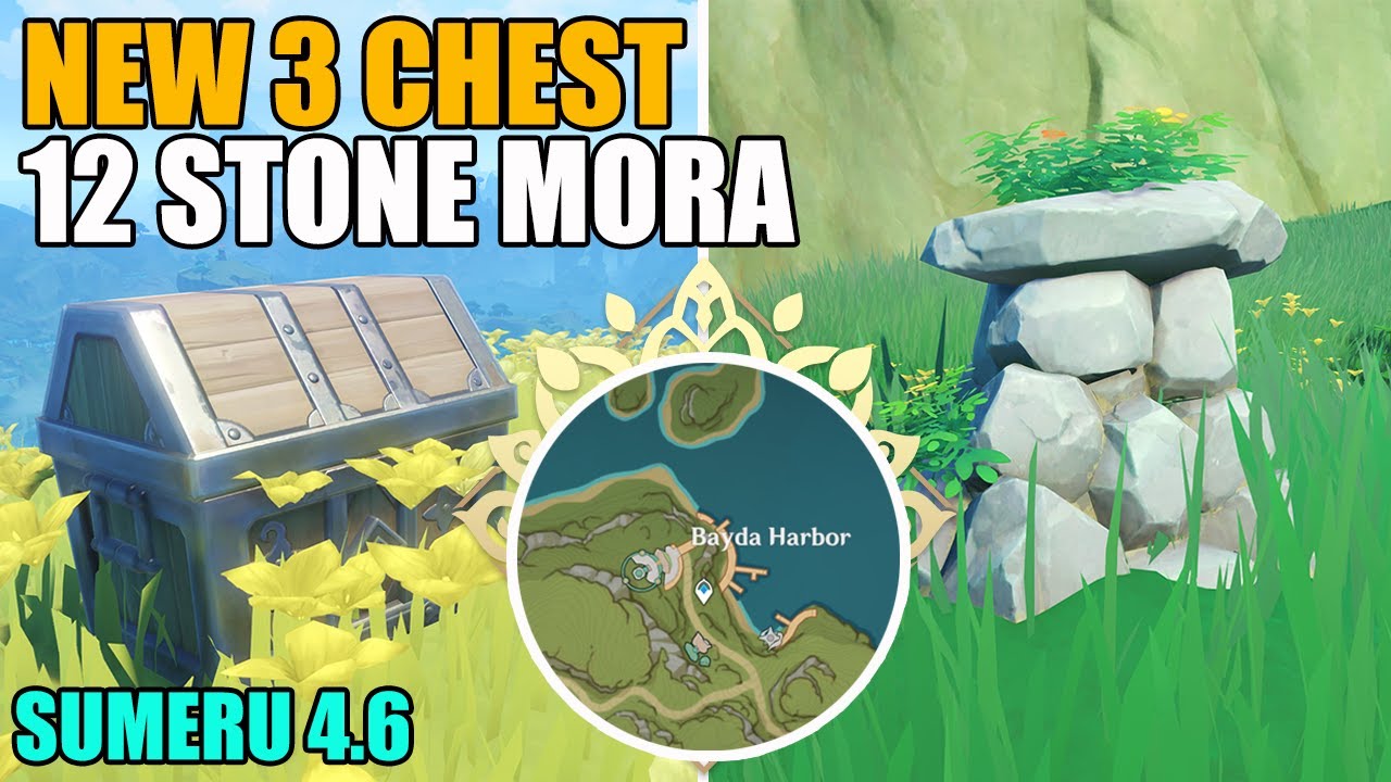 New 3 Puzzle Chest & 12 Stone Mora - Sumeru 4.6 Bayda Harbor ( Genshin ...