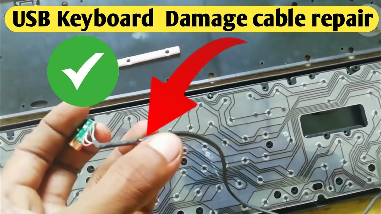 Usb keyboard damage cable repair | wire replacement | keyboard के कटे ...