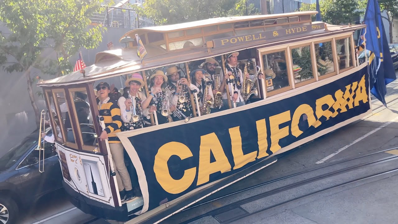 Cal Band Cable Car Rally Washington Street San Francisco California ...