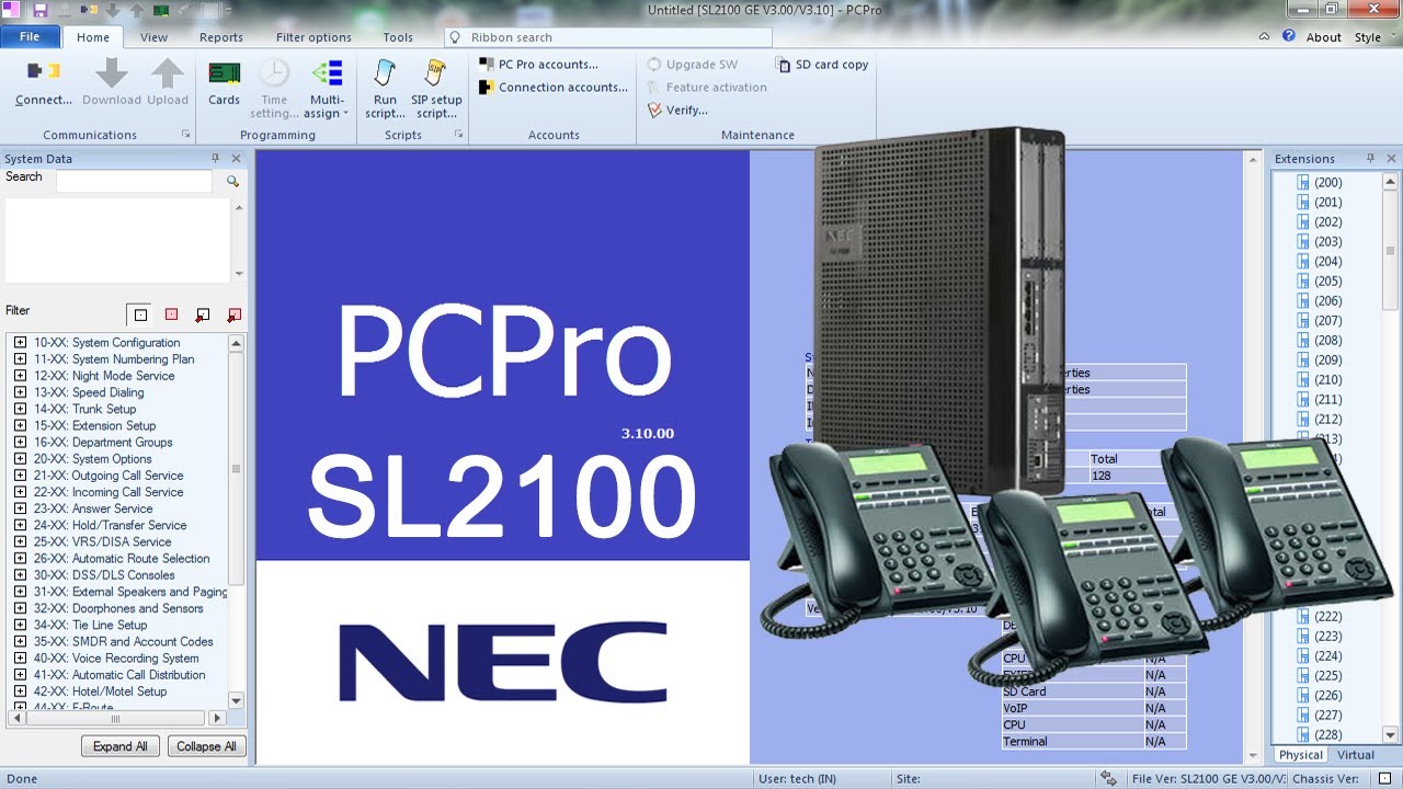 ติดตั้งโปรแกรม NEC PCPro SL2100 V.3.00/3.10 ...EP66 - YouTube