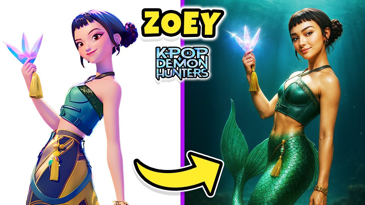 KPop Demon Hunters Characters As Mermaid + Guess by Their Voice | Huntrix, Saja Boys - YouTube