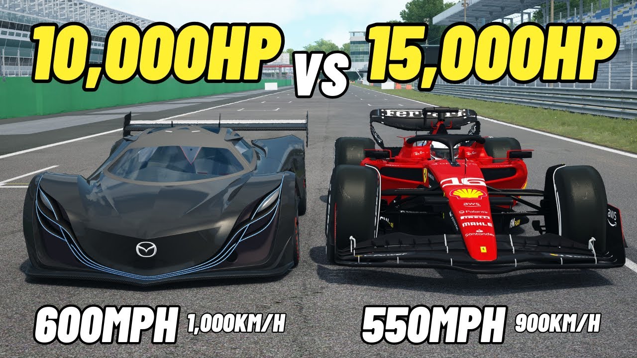 10,000HP Mazda Furia VS 15,000HP Ferrari F1 DRAG RACE 2023 - YouTube
