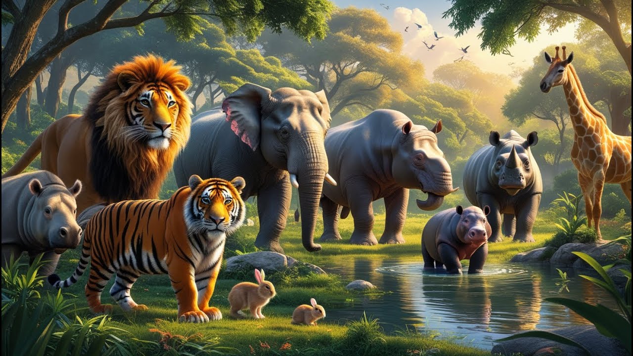 Exploring The Animals Around Us Elephant, Tiger, Crocodile, Bird, Goat ...