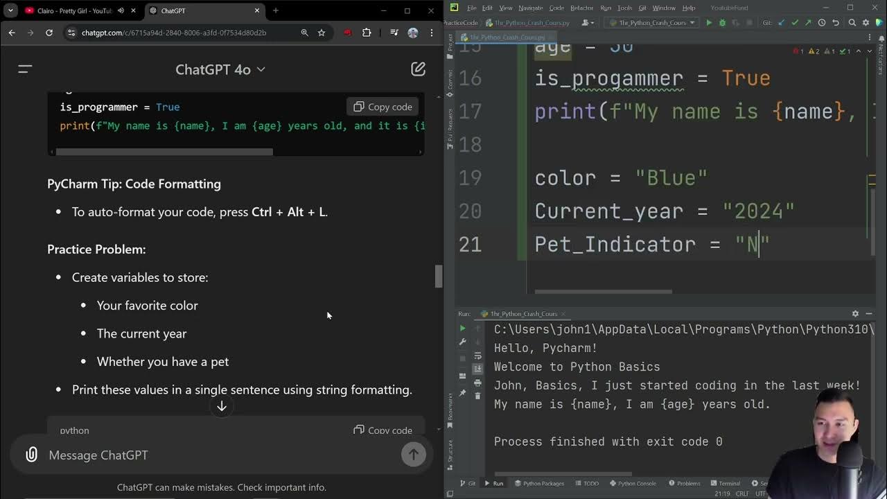 Coding Zero to Hero: ChatGPT Course!!! Syntax, Variables Data Types, Conditionals, Loops (Lesson ...