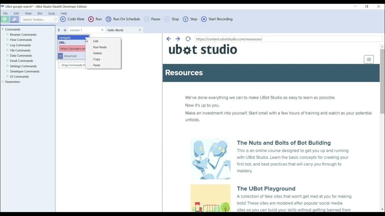 UBot Studio Tutorial - Part 1 - YouTube